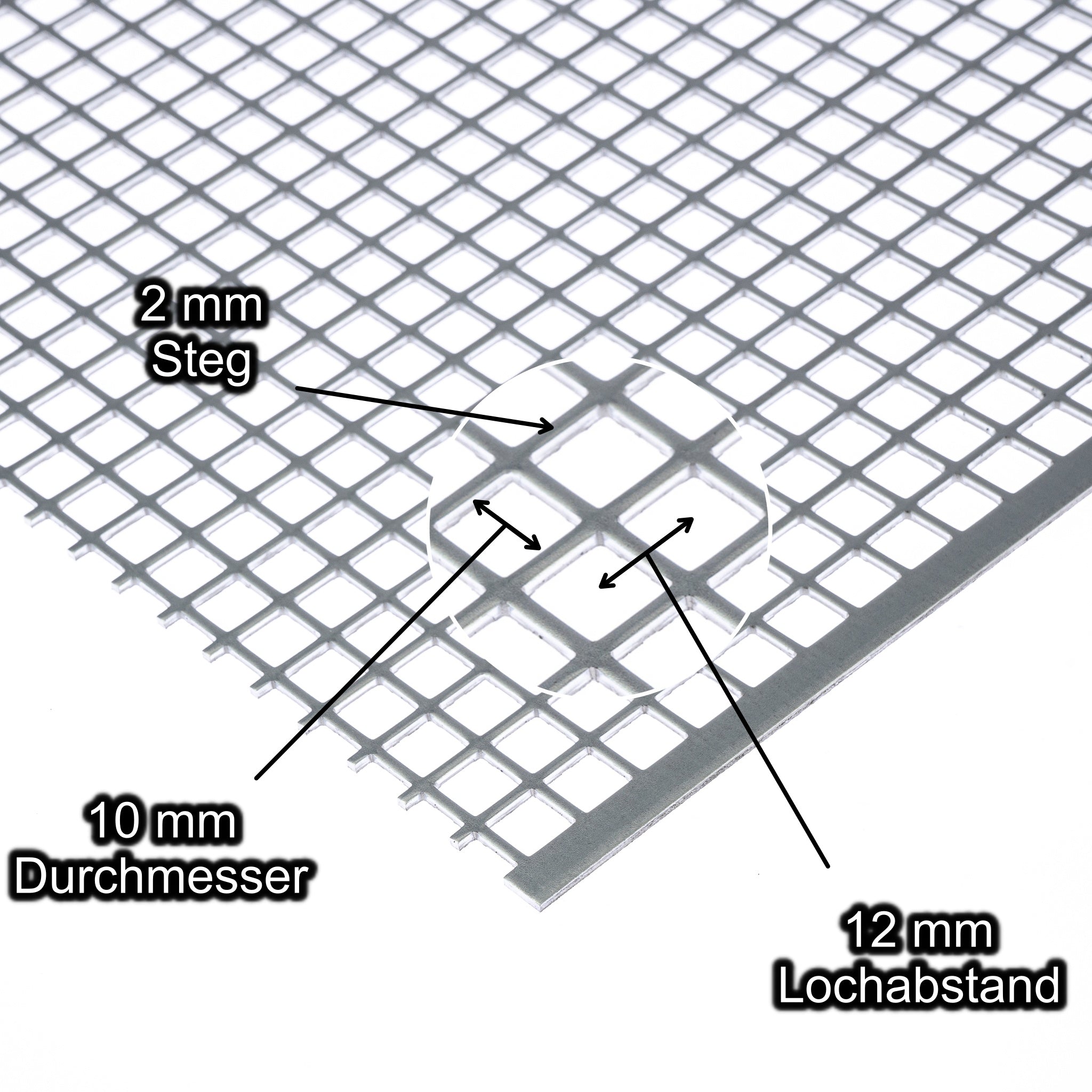 Stahl Lochblech Platte 2000 x 1000 mm - Verzinkt – Bestell Dein Lochblech